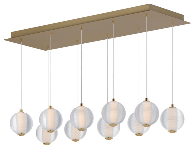 Rhythm LED Linear Pendant in Gold - Contemporary - Pendant Lighting ...