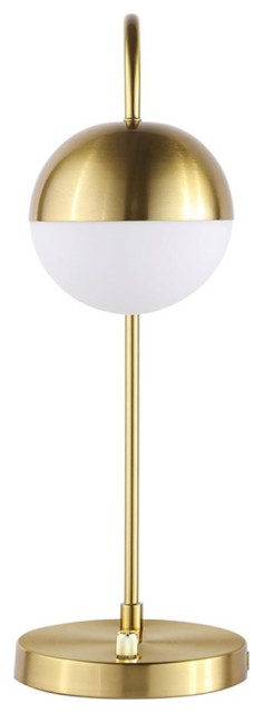 Coaster Merrick Contemporary Metal Round Arched Table Lamp in Gold ...