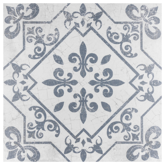 Atlantic Ceramic Floor and Wall Tile, Azul, Sample - Contemporary ...