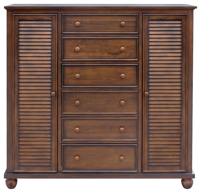 Armoire Tropical Walnut Brown Wardrobe Coastal Bedroom Furniture ...