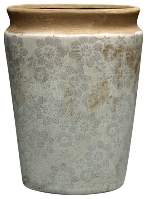 Jeco Ceramic Vase in White and Beige - Farmhouse - Vases - by ...