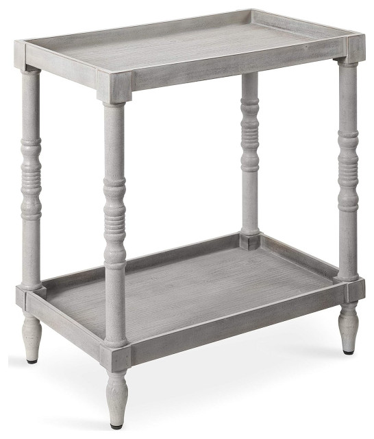 Traditional End Table, Carved Legs With Rectangular Tray Like Top ...