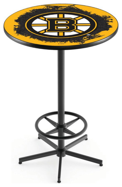 Holland L216 Boston Bruins 42x28" Pub Table - Black Wrinkle ...