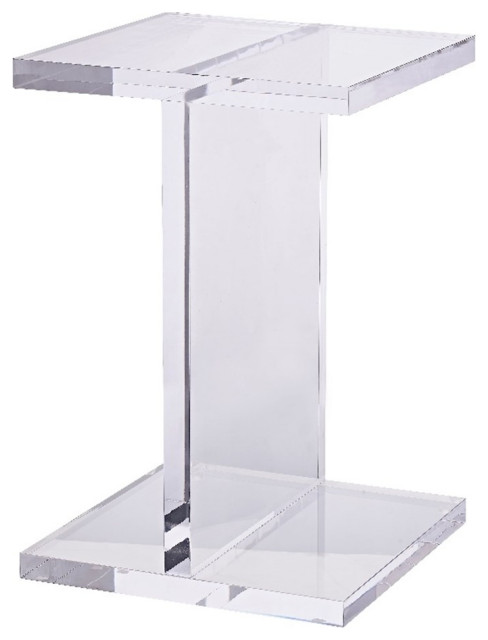 Plata Import Clear Beam Plastic Acrylic Side Table - Contemporary ...