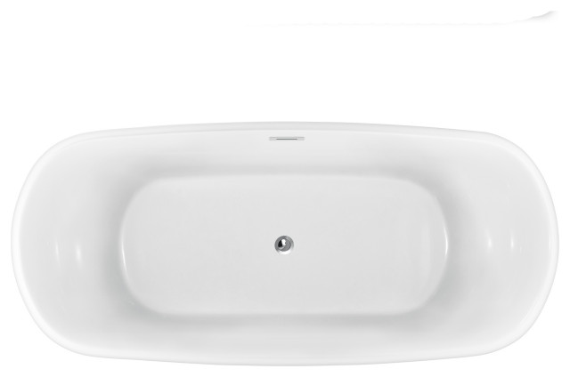 67" Streamline NPT9663CH Freestanding Tub With Internal Drain ...