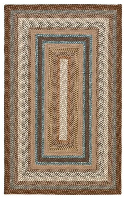 Braided Reversible Area Rug, Brown/Multi, Multicolored Polypropylene ...
