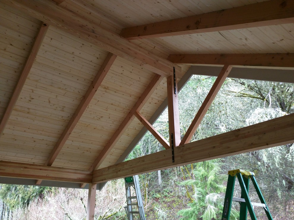 Timber Frame Patio Cover - Modern - Portland - by Tim Austin LLC | Houzz