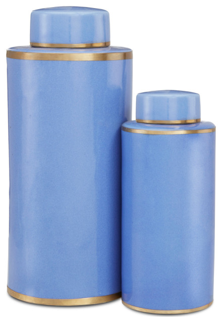 Blue Tea Canister, 2-Piece Set - Contemporary - Kitchen Canisters And ...