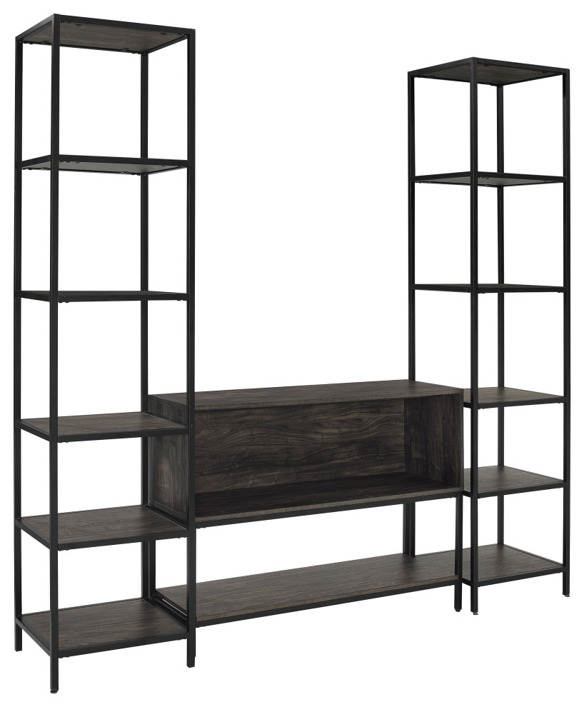 Jacobsen 3-Piece Entertainment Set Record Console and 2 Narrow Etageres ...