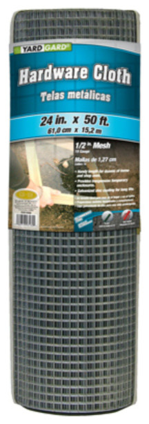 YardGard® 308199B Galvanized Hardware Cloth, 19-Gauge, 1/2" Mesh, 24" x ...