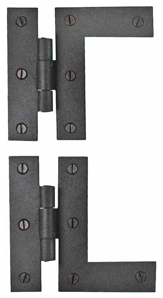 Wrought Iron Cabinet Hinges-Black-Left and Right-Colonial Style-Rust ...