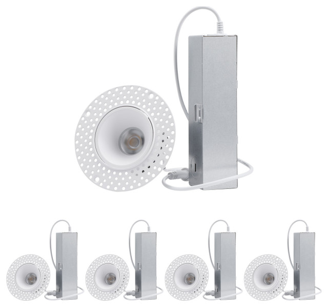 4 Pack 5CCT Commercial Trimless 2" LED Recessed Light With J-Box ...