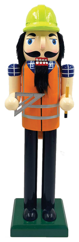 14" Construction Engineer Nutcracker - Contemporary - Holiday Accents ...