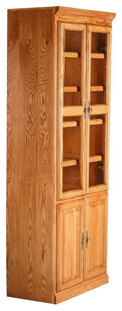 Traditional Oak Bookcase With Doors, 72h - Traditional - China Cabinets ...