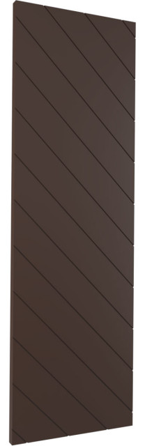 True Fit PVC Diagonal Slat Modern Style Fixed Mount Shutters, 18"W x 77 ...