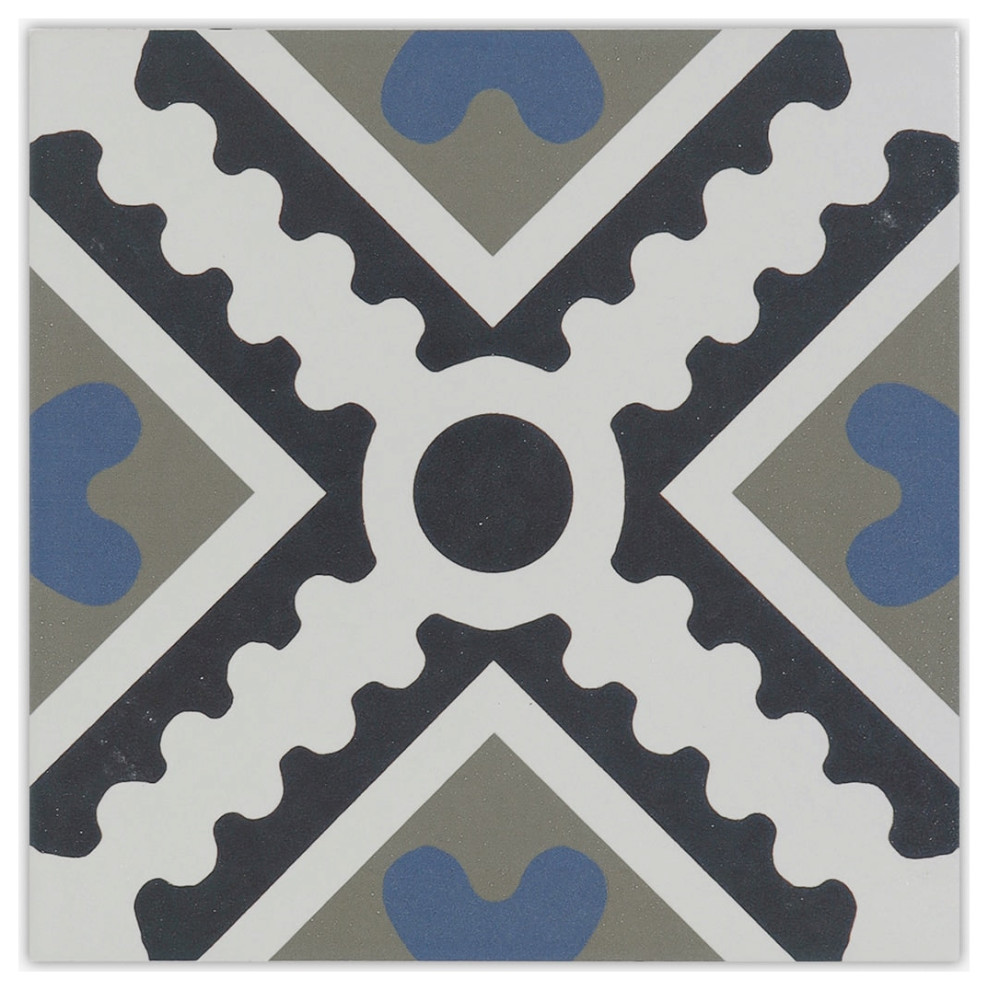 Marmette Italian Augusto Dark Matte 8x8 Porcelain Tile, 8X8 ...