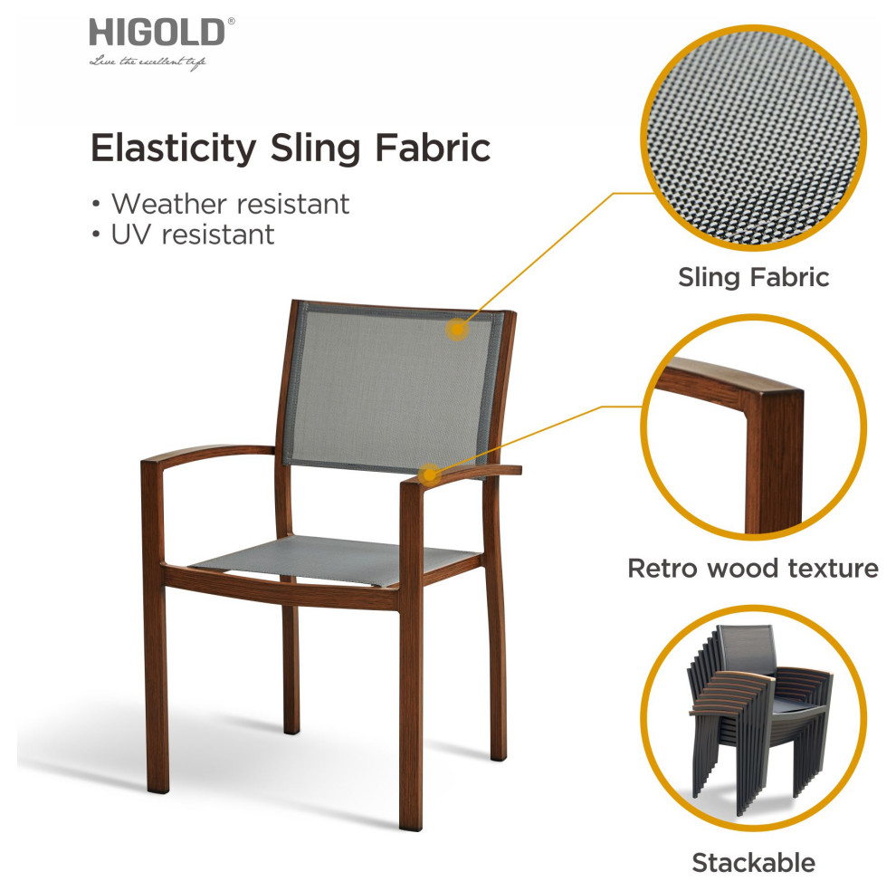 HIGOLD Carlo Outdoor Dining Chairs for 8 Persons, Aluminum（Set of 8 ...