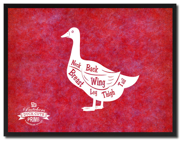 Duck Meat Cuts Butchers Chart Print on Canvas with Picture Frame, 13 ...