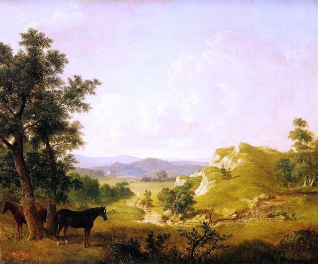 Thomas Hewes Hinckley Landscape With Horses, 20"x25" Wall Decal, 20x25 ...