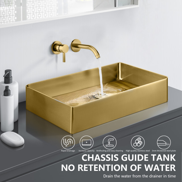 Rectangle Stainless Steel Modern Bathroom Sink - Contemporary ...