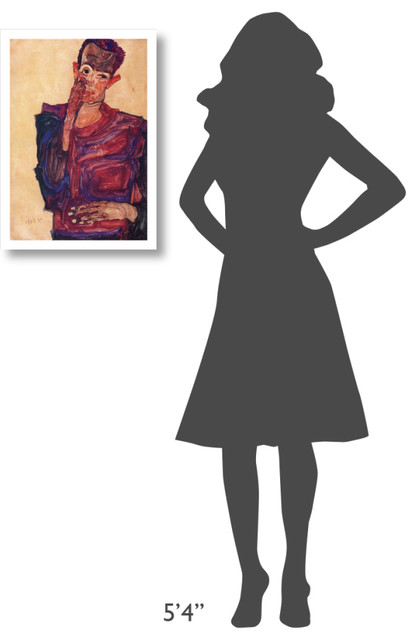 "Self Portrait With Hand To Cheek" Digital Paper Print by Egon Schiele ...