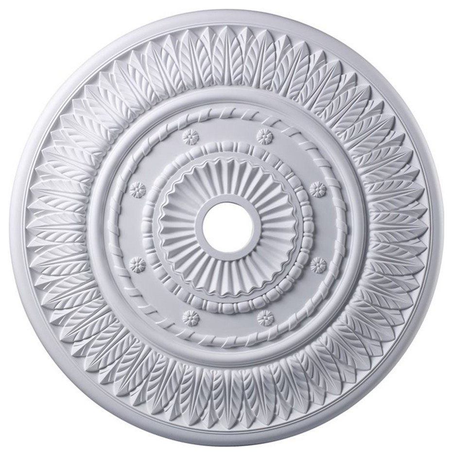 Elk Home Corinna 33" Traditional Polyurethane Foam Medallion in White ...