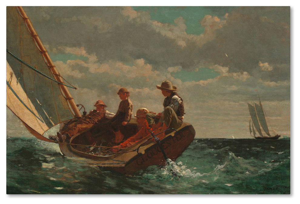 Winslow Homer 'Breezing Up (A Fair Wind) 1873-76' Canvas Art, 19"x12 ...