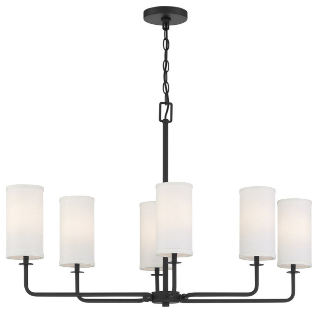 Savoy House Powell 6-Light Linear Chandelier 1-1756-6-89, Matte Black ...