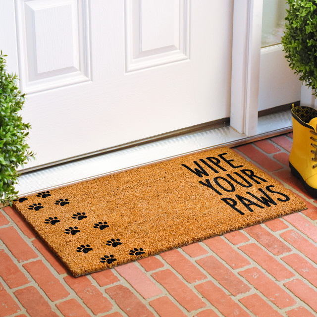 Calloway Mills Vertical Wipe your paws Doormat, 24x36 - Contemporary ...