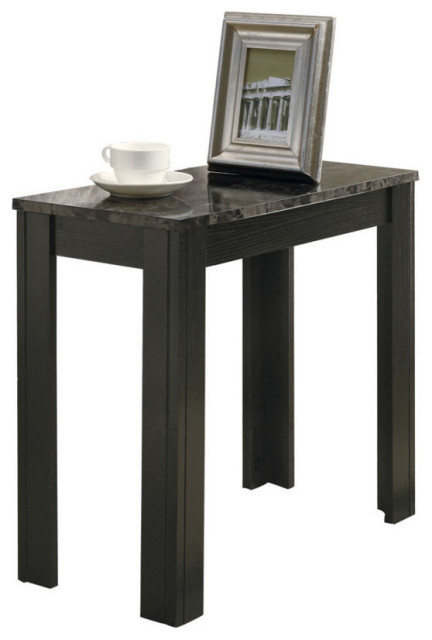 Accent Table, Black, Gray Marble - Transitional - Side Tables And End ...