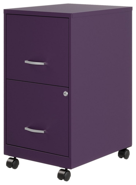 UrbanPro 18" 2-Drawer Mobile Metal Vertical File Cabinet in Midnight ...