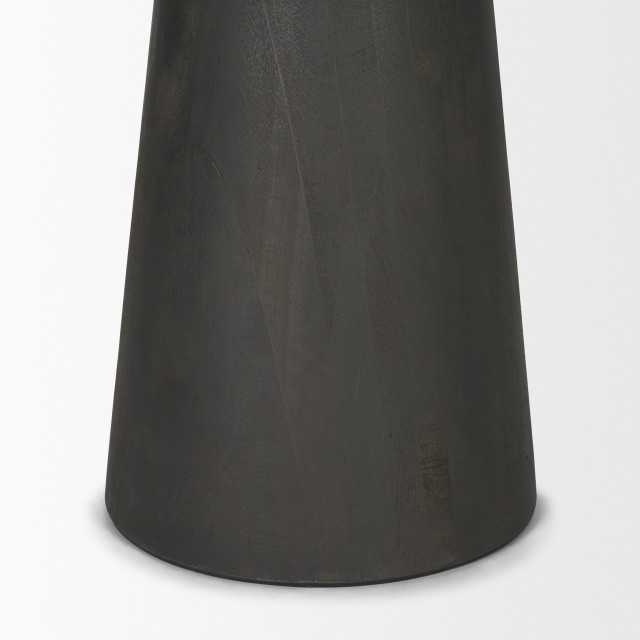 Maxwell Round White Marble Top WithWood Pedestal Base Dining Table - Transitional - Dining ...