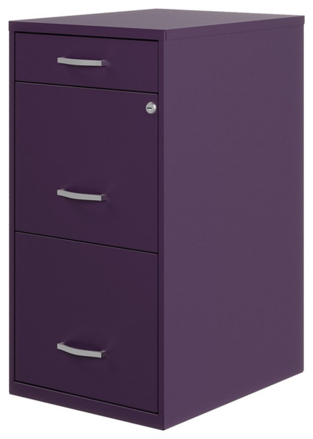 Space Solutions 18"D 3 Drawer Metal Organizer File Cabinet Midnight ...