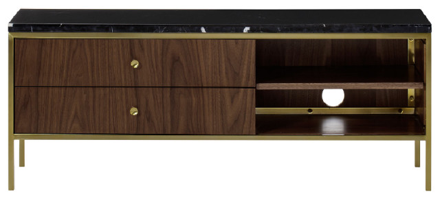 Wooden Media Unit With Marble Top S, Andrew Martin Chester ...