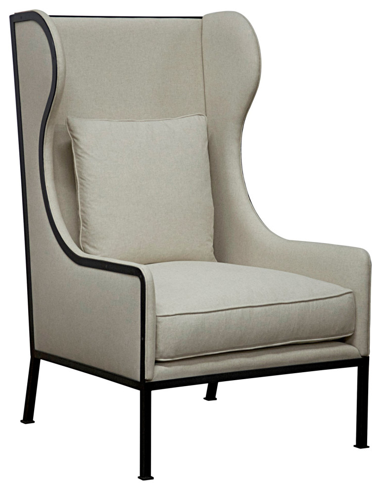 Tall Allende Chair Steel Frame With Pillow - Transitional - Armchairs ...