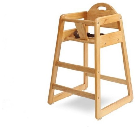 Solid Wood High Chair, Natural - Contemporary - High Chairs And Booster ...