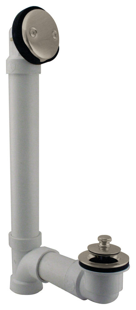 Twist & Close Sch. 40 PVC Bath Waste With Two-Hole Elbow, Stainless ...