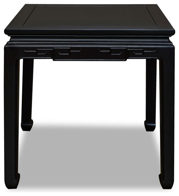 Elm Wood Chinese Key Design Lamp Table, Black - Asian - Side Tables And ...