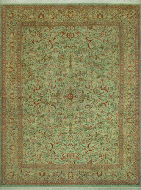 Pak-Persian Chapman Light Green/Rust Rug, 9'0x12'2, 9'0x12'2 ...