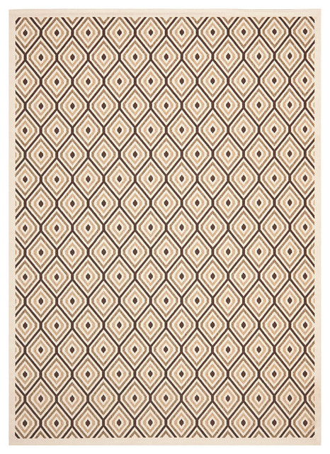Safavieh Veranda Ver003-0212 Outdoor Rug, Cream/Chocolate, 2'7" x 5'0 ...