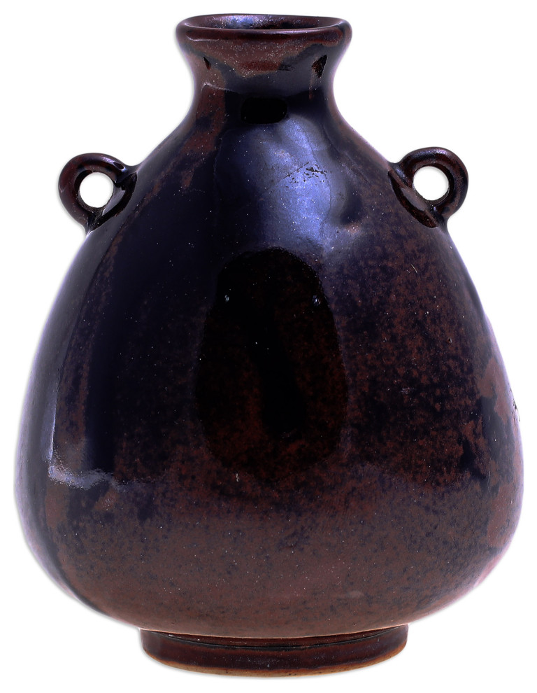 Novica Handmade Chiang Mai Rustic Ceramic Bud Vase - Contemporary ...