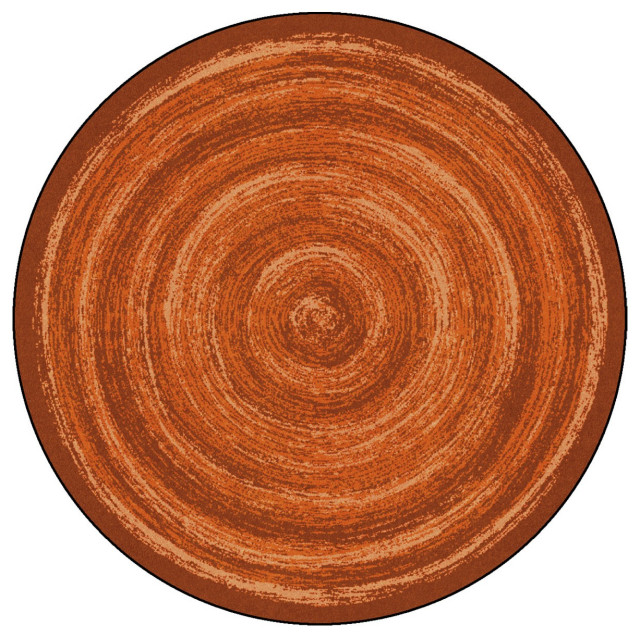Feeling Fun 13'2" Round area rug, color Orange - Contemporary - Kids ...
