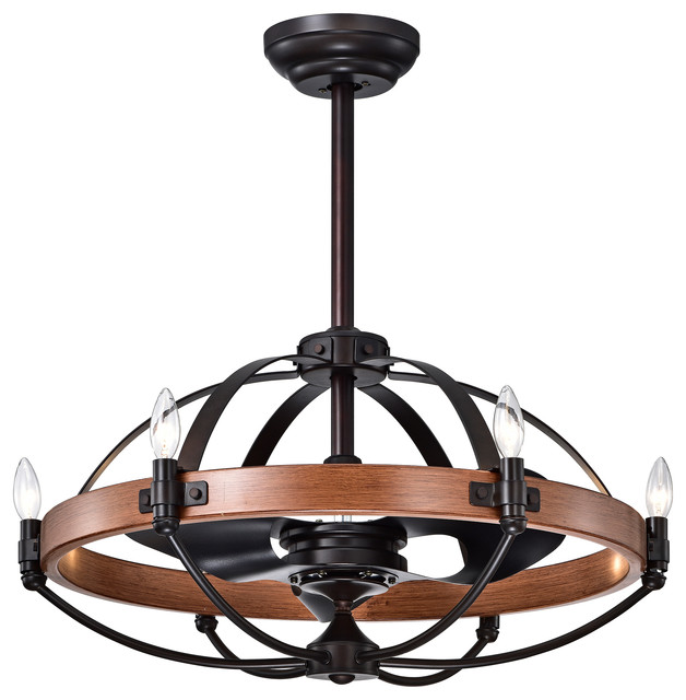 Gredis 30-inch Ceiling Fan with Faux-Wood Hoop (includes Remote and ...