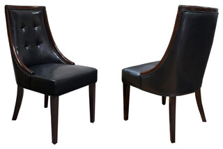 Raphael Traditional Faux Leather Dining Side Chairs, Set of 2 ...