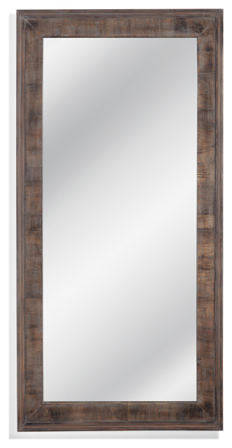 Rustic Weathered Gray Floor Mirror Stand Alone MDF Mirror - Rustic ...