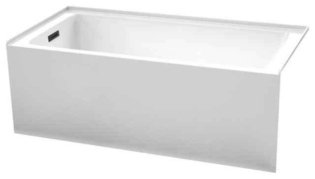 Wyndham Collection Grayley 60x30" Acrylic Alcove Bathtub in White/Matte ...