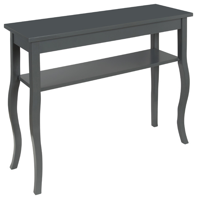 Kate and Laurel Lillian Wood Console Table, Curved Legs and Shelf ...