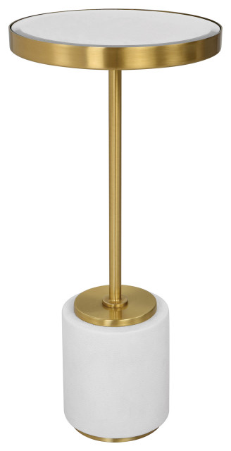 Uttermost Laurier White Drink Table - Contemporary - Side Tables And ...