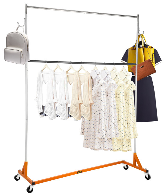 Z Rack Clothing Garment Rack with Add-on Hang Rail Orange ...