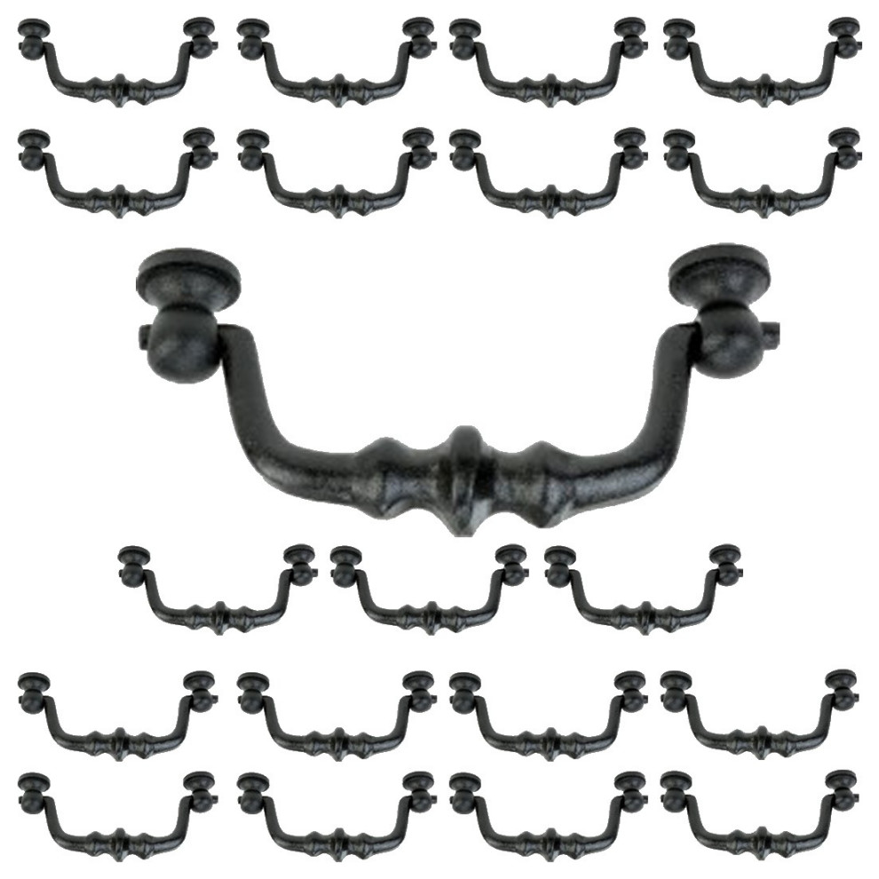 Drawer Pull Black Wrought Iron Bail 4 3/8" Pack of 20 | - Traditional ...